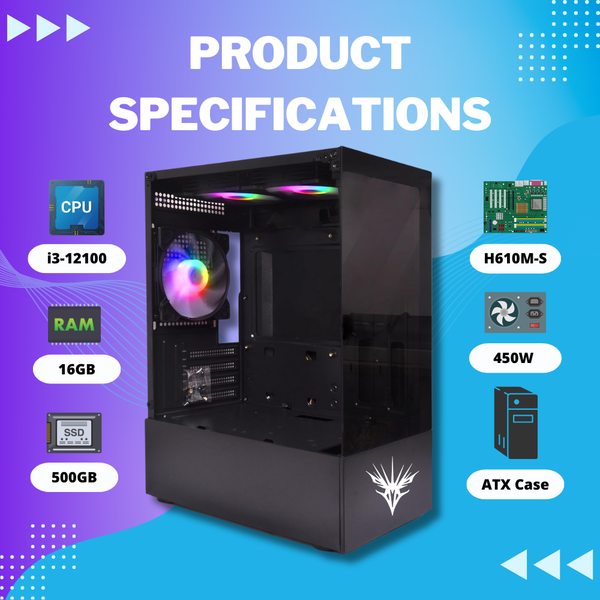 Goshawk Renaissance V2 Intel Core i3-12th Gen Home & Office Desktop PC ...