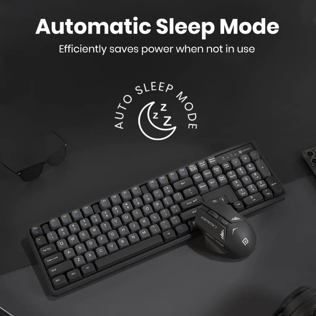 Portronics POR 2746 Key9 Combo Wireless Keyboard and Mouse Set - Grey ...