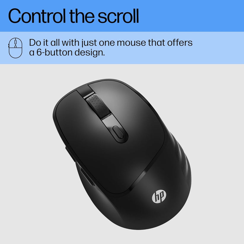 HP M120 Wireless Mouse, 2.4 GHz Wireless Connection, 6 Buttons, Up to ...