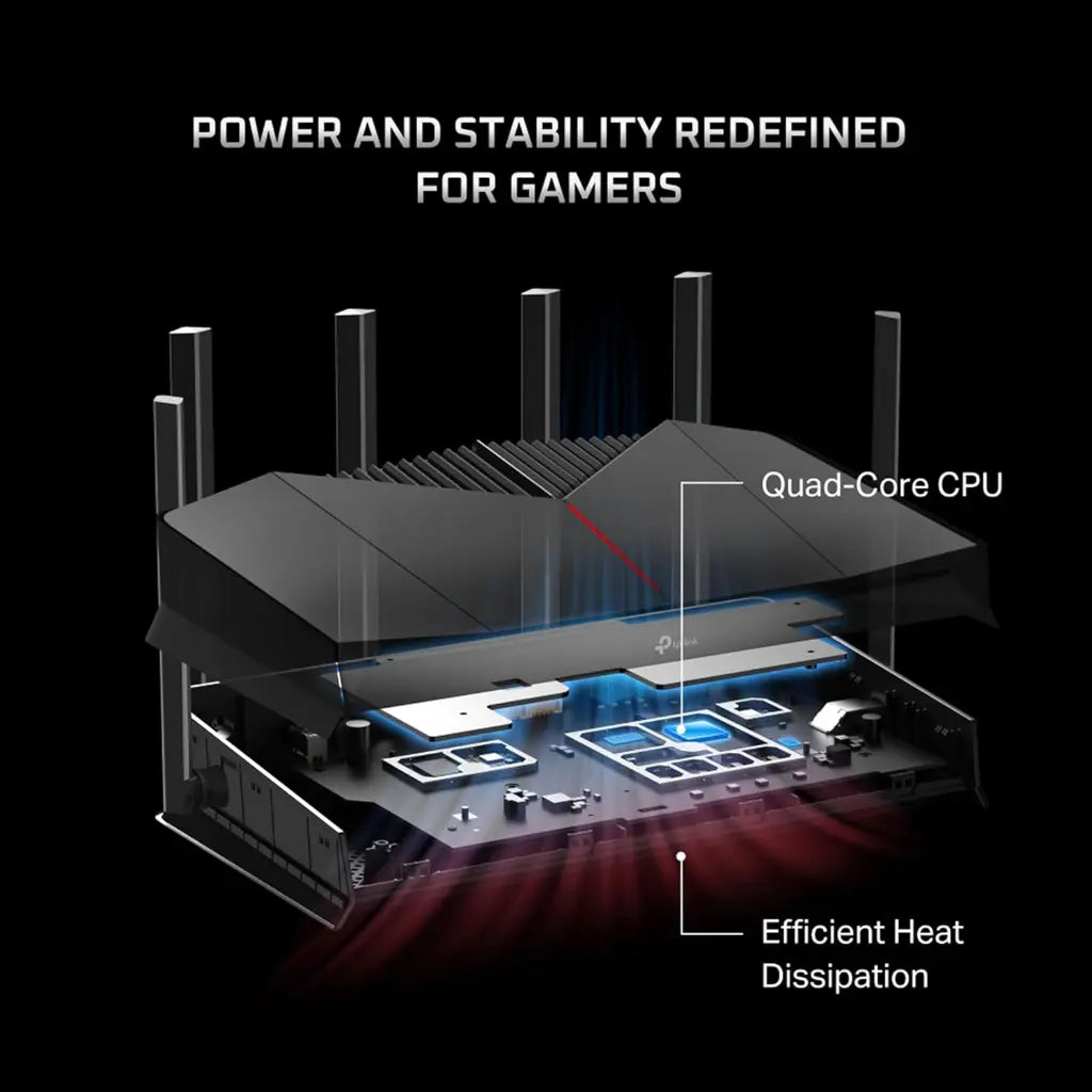 TP-Link Archer GE400 BE6500 Dual Band WiFi 7 Gaming Router with 6 Ante ...