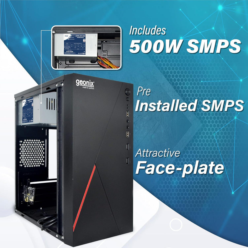 Geonix GX-1712 Micro/Mini ATX Cabinet with SMPS/Computer Case - tpstech.in