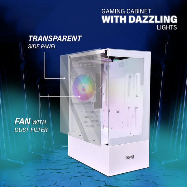 Geonix X30 ATX Computer Case Tempered Glass Gaming Cabinet - tpstech.in