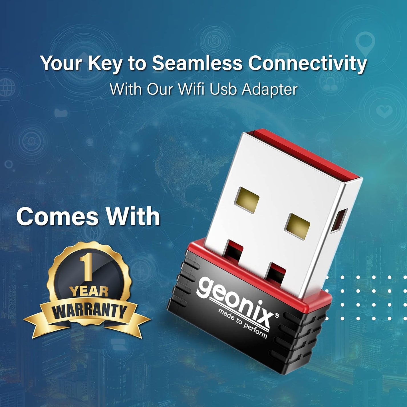 GEONIX Mini USB 2.0 Wi-Fi Wireless Network Adapter - tpstech.in