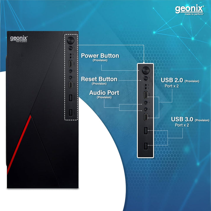 Geonix GX-1712 Micro/Mini ATX Cabinet with SMPS/Computer Case - tpstech.in