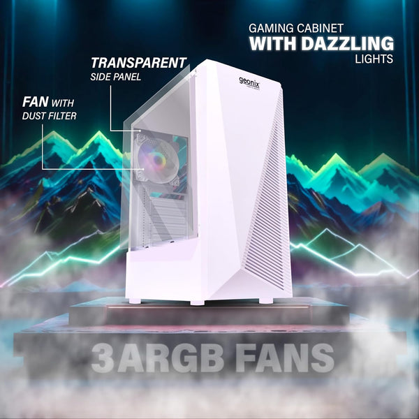 Geonix X10 ATX Computer Case Tempered Glass Gaming Cabinet - tpstech.in