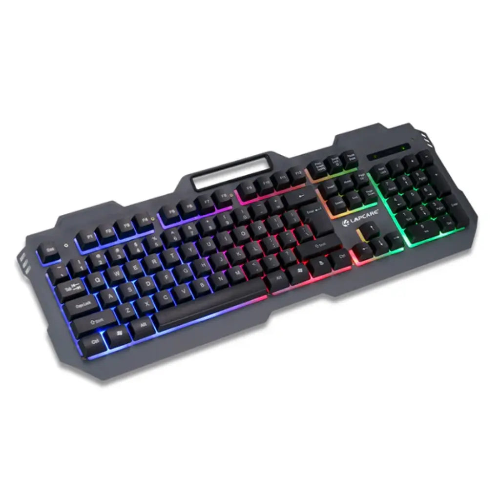 Lapcare LGK-171 Rainbow Backlit USB Wired Keyboard Ergonomic Design ...