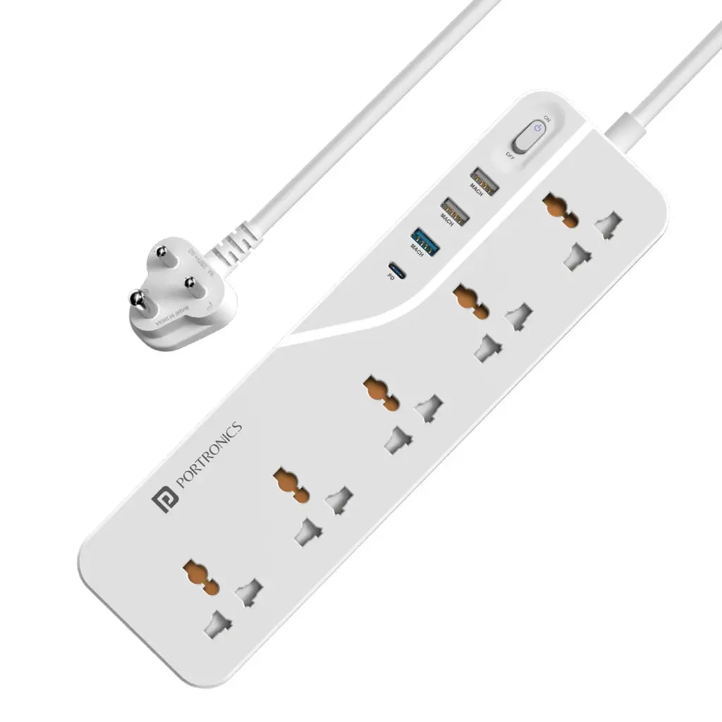 Portronics Power Plate 22 Extension Board with 20W Type-C PD Charging ...