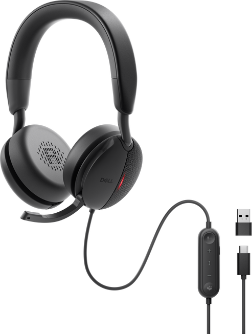 Dell Pro WH5024 Wired ANC Headset with Microphone (Black) - tpstech.in