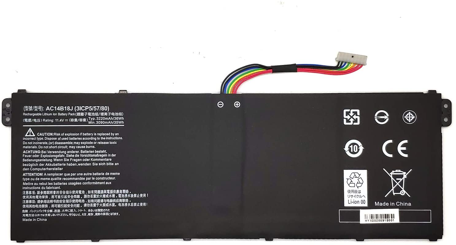 Acer AC14B18J Original OEM 3220mAh 3 Cell Laptop Battery - tpstech.in