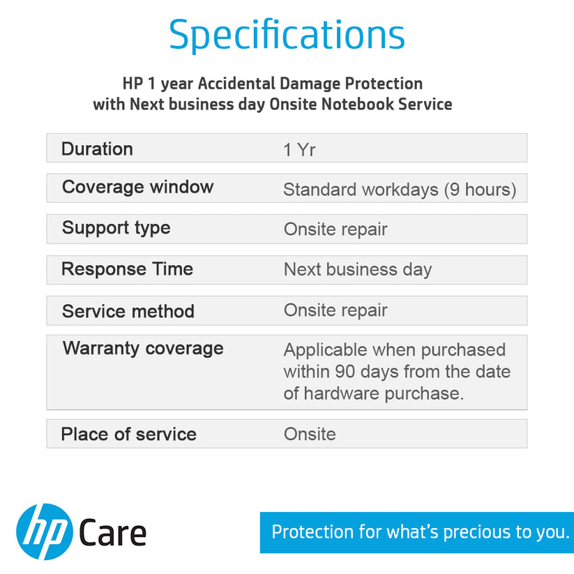 HP Care Pack 1 Year Accidental Damage Protection with for Pavilion ...