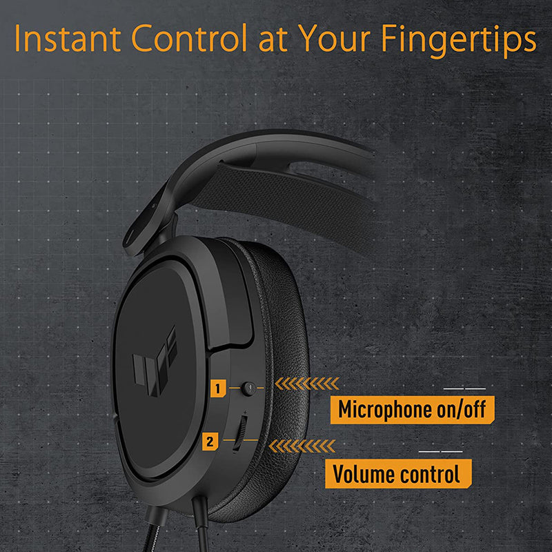 ASUS TUF Gaming H1 Wired Gaming Headset with Virtual 7.1 Surround Sound