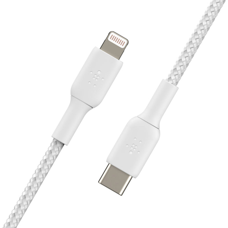 Belkin Braided 1-Meter USB-C to Lightning Cable White - tpstech.in