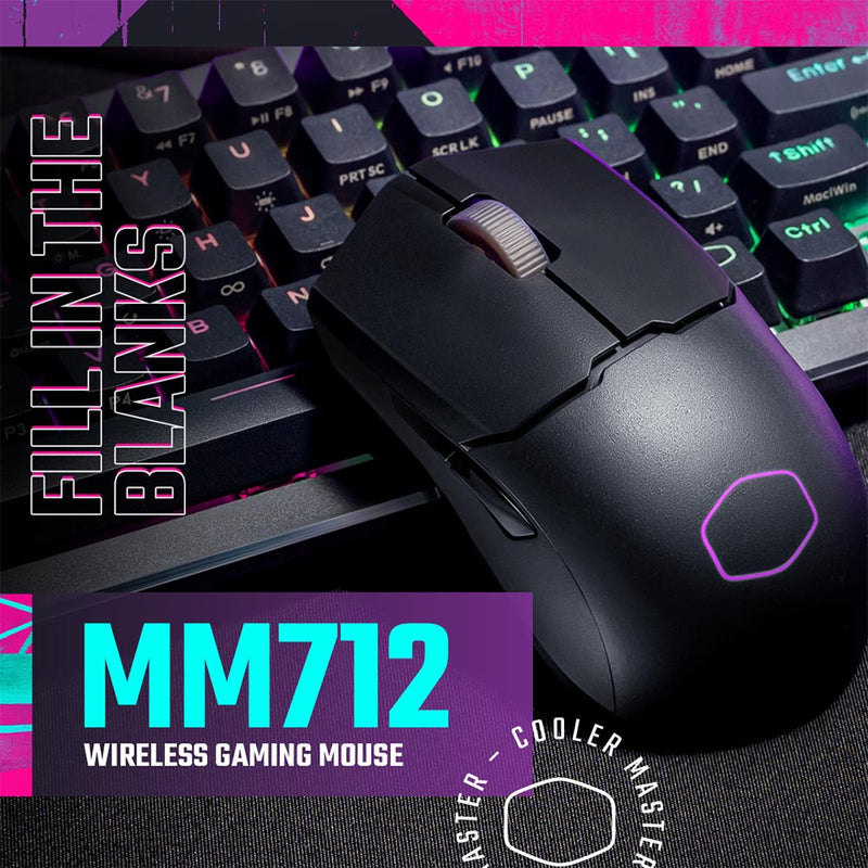 Cooler Master MM712 Wired & Wireless Gaming Mouse - Black