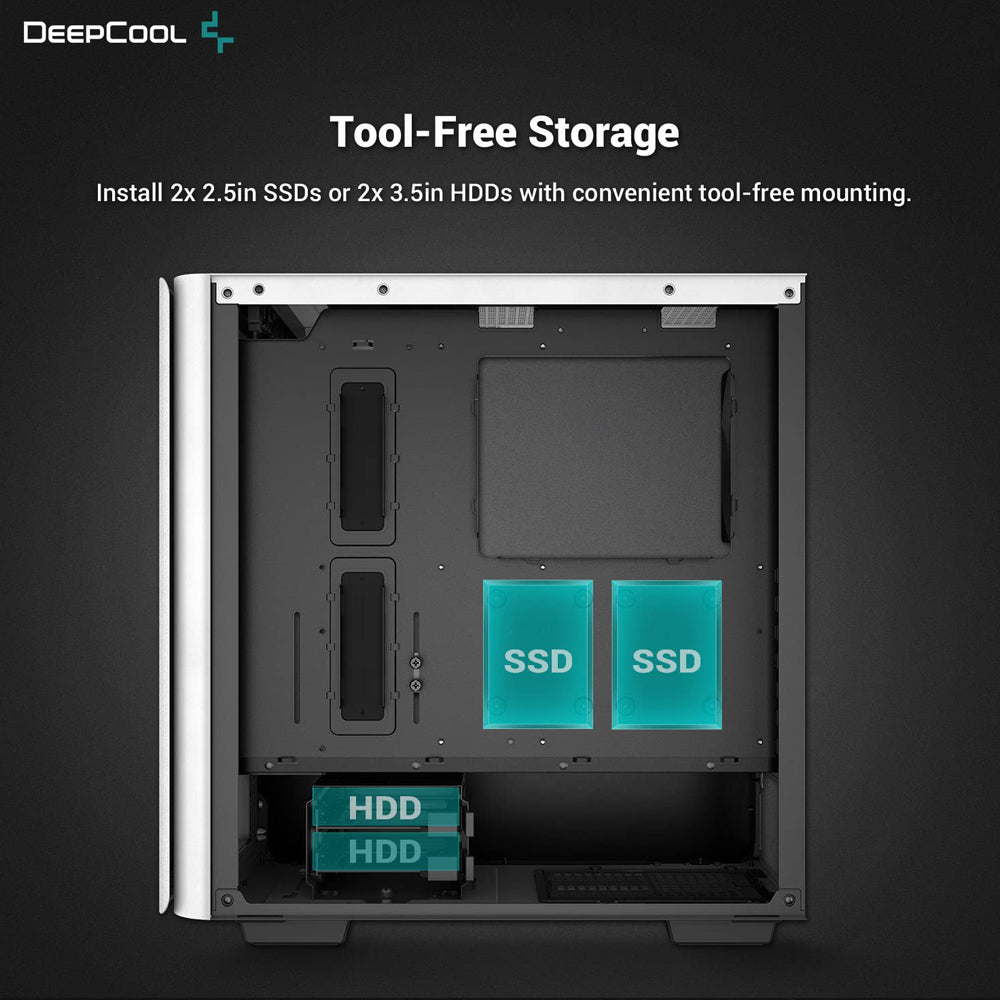 DEEPCOOL CK500 WH Mid-Tower ATX Cabinet - tpstech.in