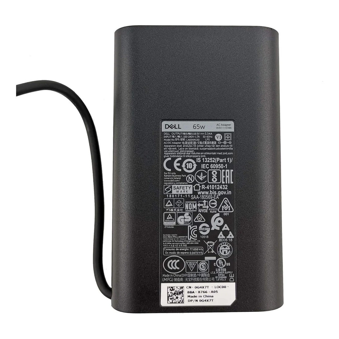 DELL G4X7T Original 65W 19.5V 7.4mm Pin Slim Laptop Adapter Charger ...
