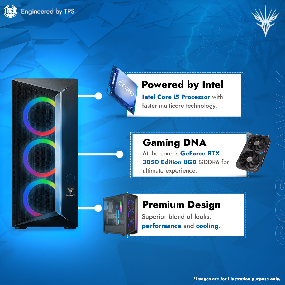 Buy GOSHAWK Verge Pre-built Gaming Desktop PC in India - tpstech.in