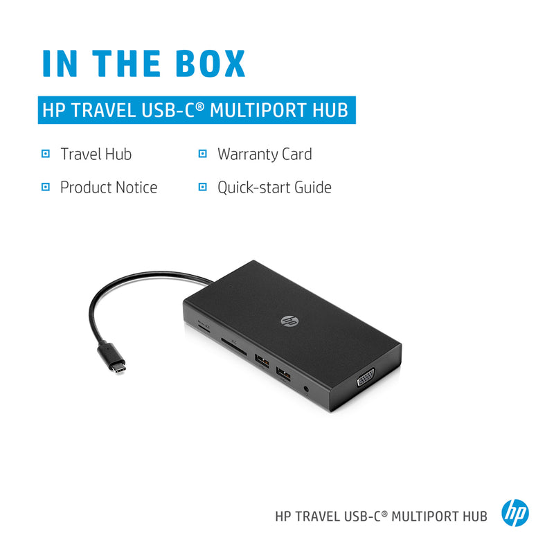 HP Travel USB-C Multi port Hub Docking Station with USB-C and RJ-45 port