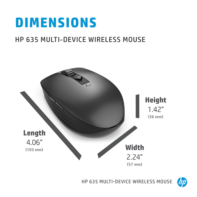 Buy HP 635 Multi-Device Wireless USB Mouse with 4 Buttons 1D0K2AA - TPSTech