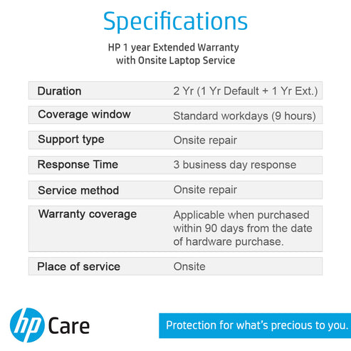 HP Care Pack 1 Year Additional Extended Warranty for 14/15 Series ...