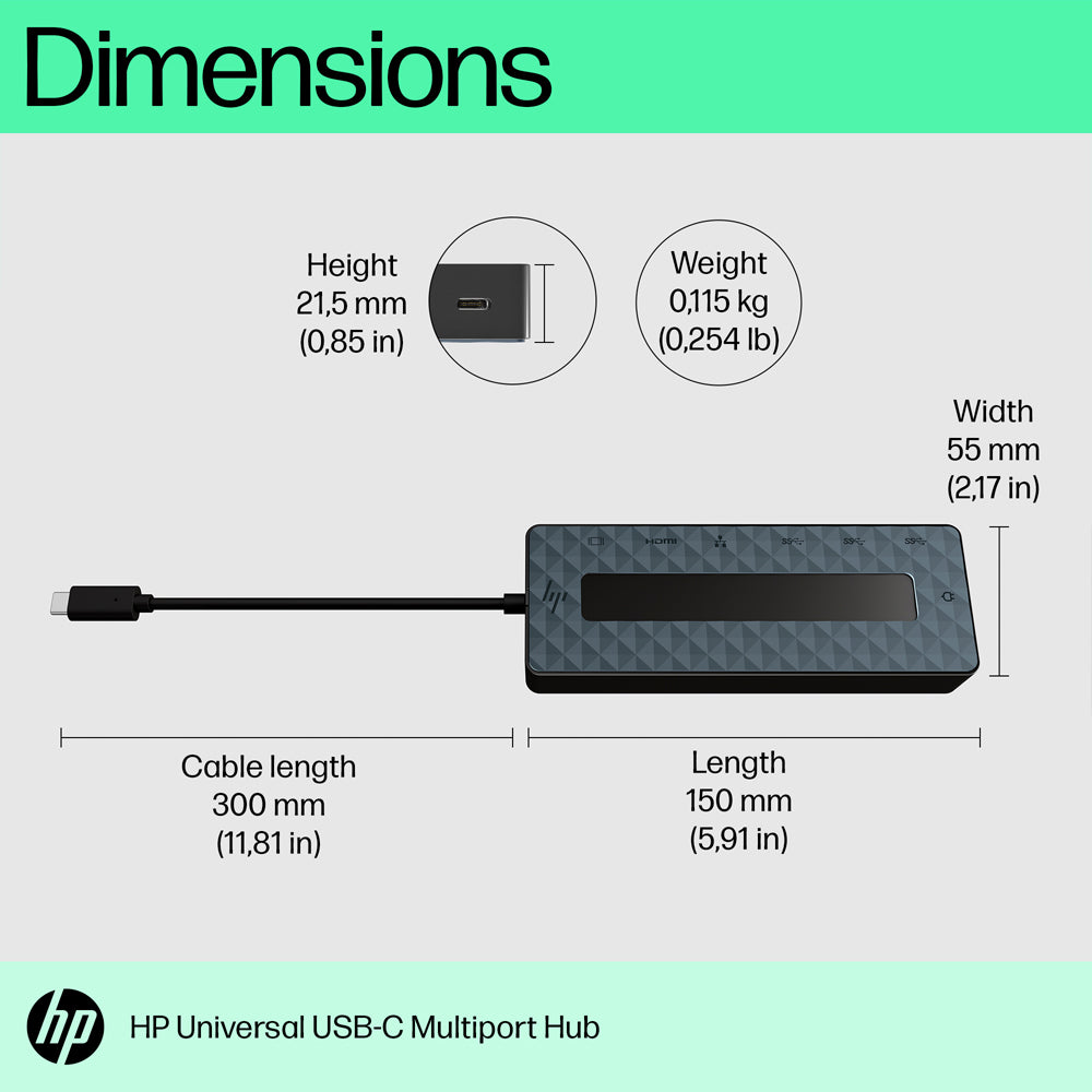 HP 50H55AA Universal USB-C Multiport Hub - tpstech.in