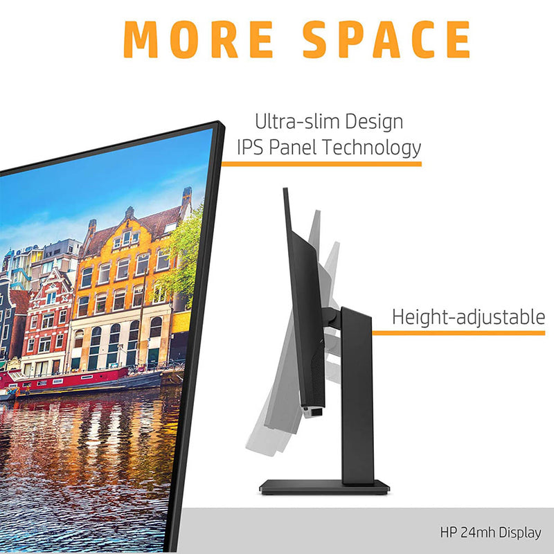 HP 24mh 24-inch Full-HD IPS Monitor with Integrated Speakers and LED ...