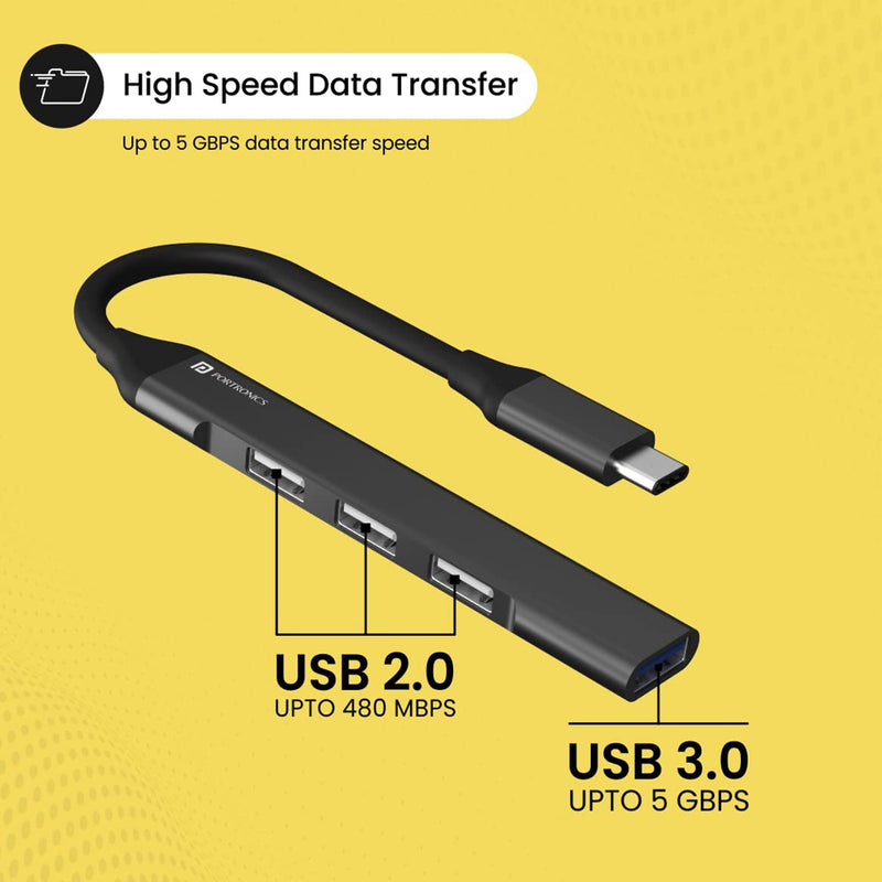 Portronics Mport 31C 4-In-1 Type-C USB Hub - tpstech.in