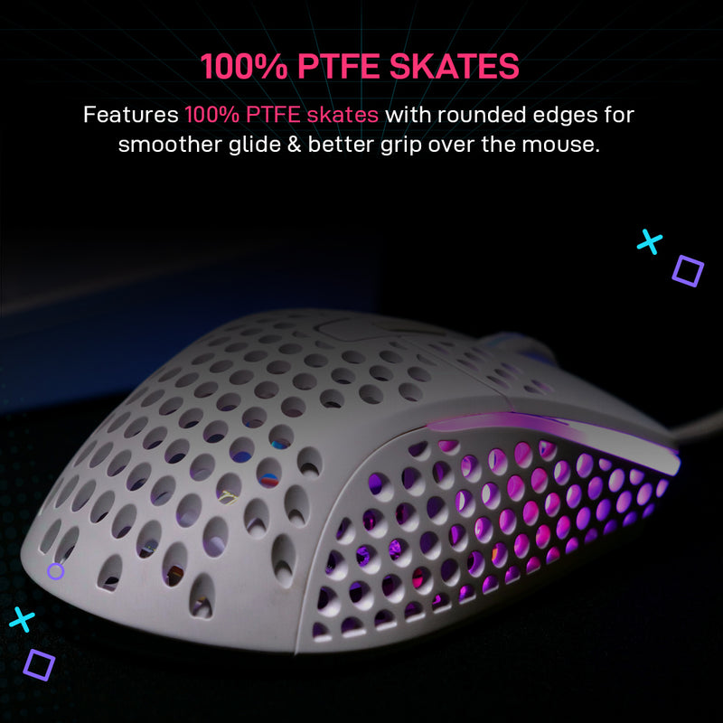 Xtrfy M4 RGB Wired Lightweight Gaming Mouse White - tpstech.in