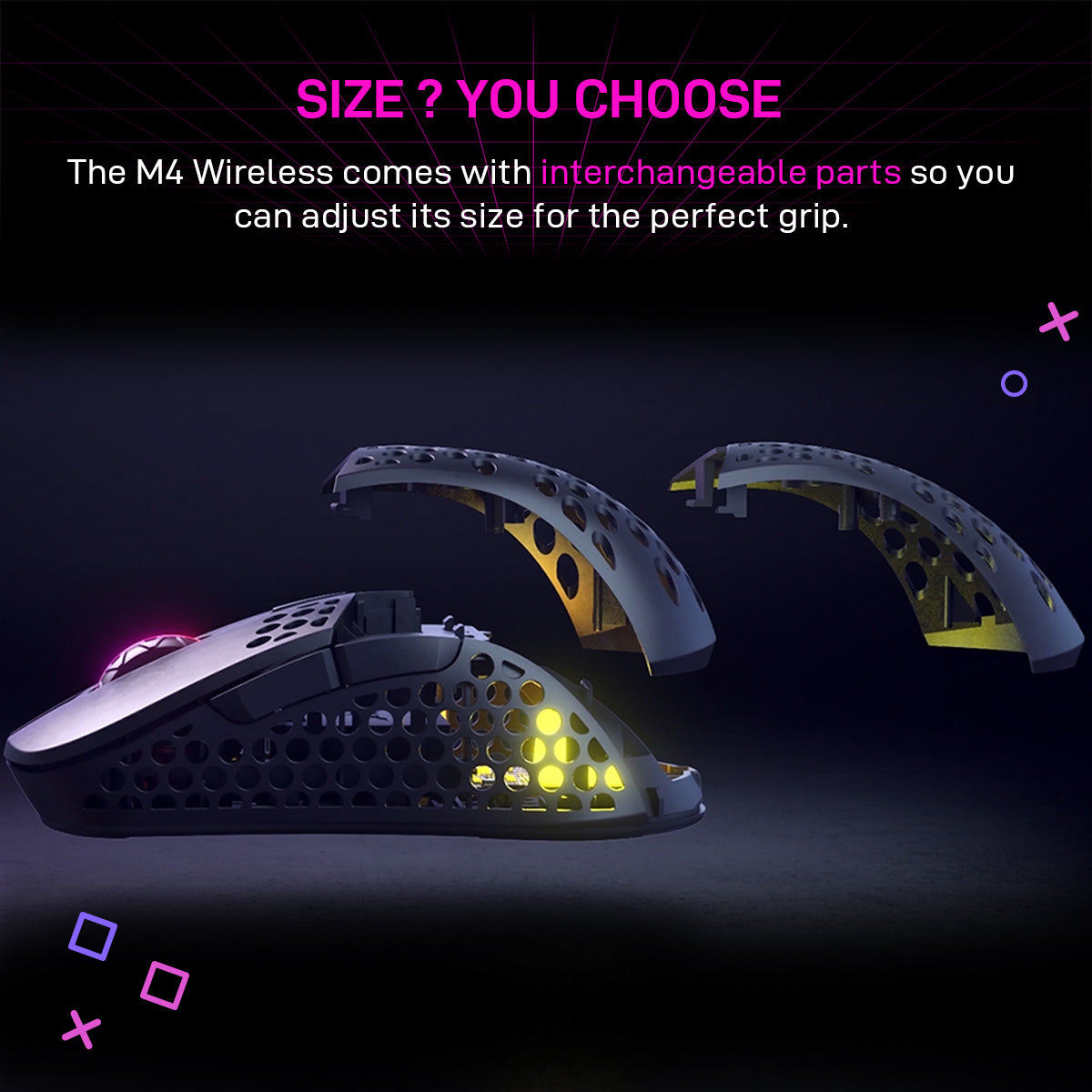 Xtrfy M4 RGB Wireless Lightweight Gaming Mouse Black - tpstech.in