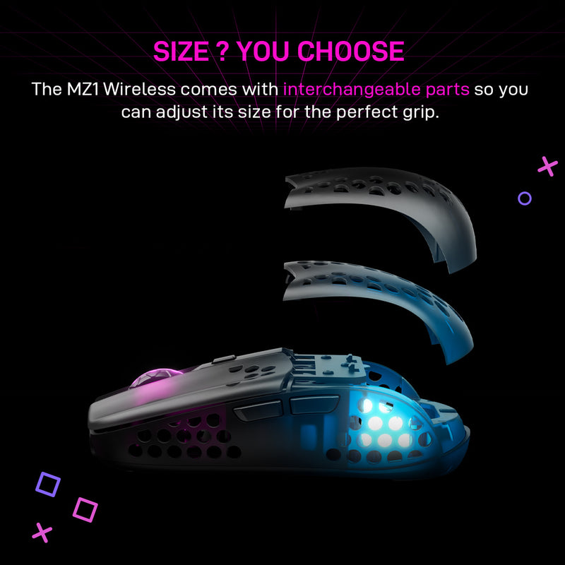 Xtrfy MZ1 Black RGB Wireless Lightweight Gaming Mouse with Pixart 3370 ...